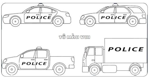 113+ Mẫu tranh tô màu xe cảnh sát bảo vệ công lý