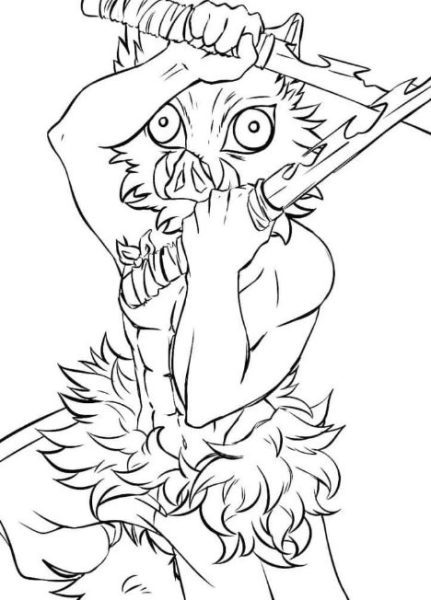 574+ Tranh tô màu Inosuke trong Thanh Gươm Diệt Quỷ