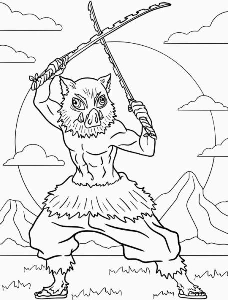 574+ Tranh tô màu Inosuke trong Thanh Gươm Diệt Quỷ