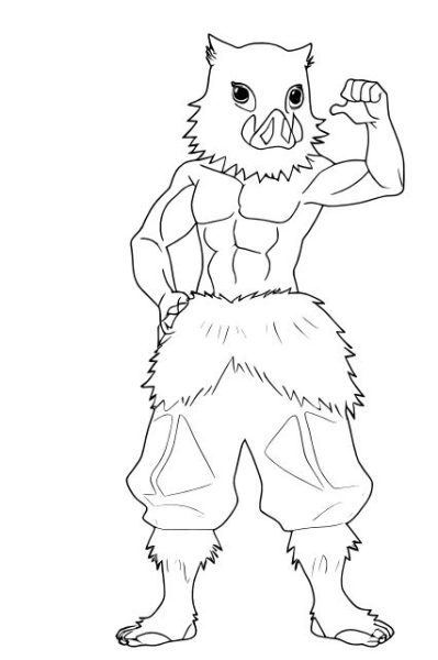 574+ Tranh tô màu Inosuke trong Thanh Gươm Diệt Quỷ